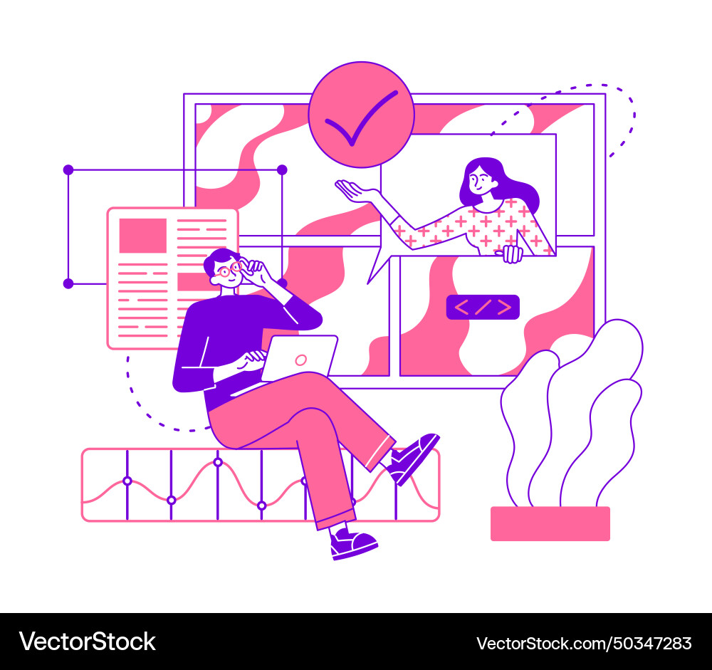 People remotely discussing a task Royalty Free Vector Image