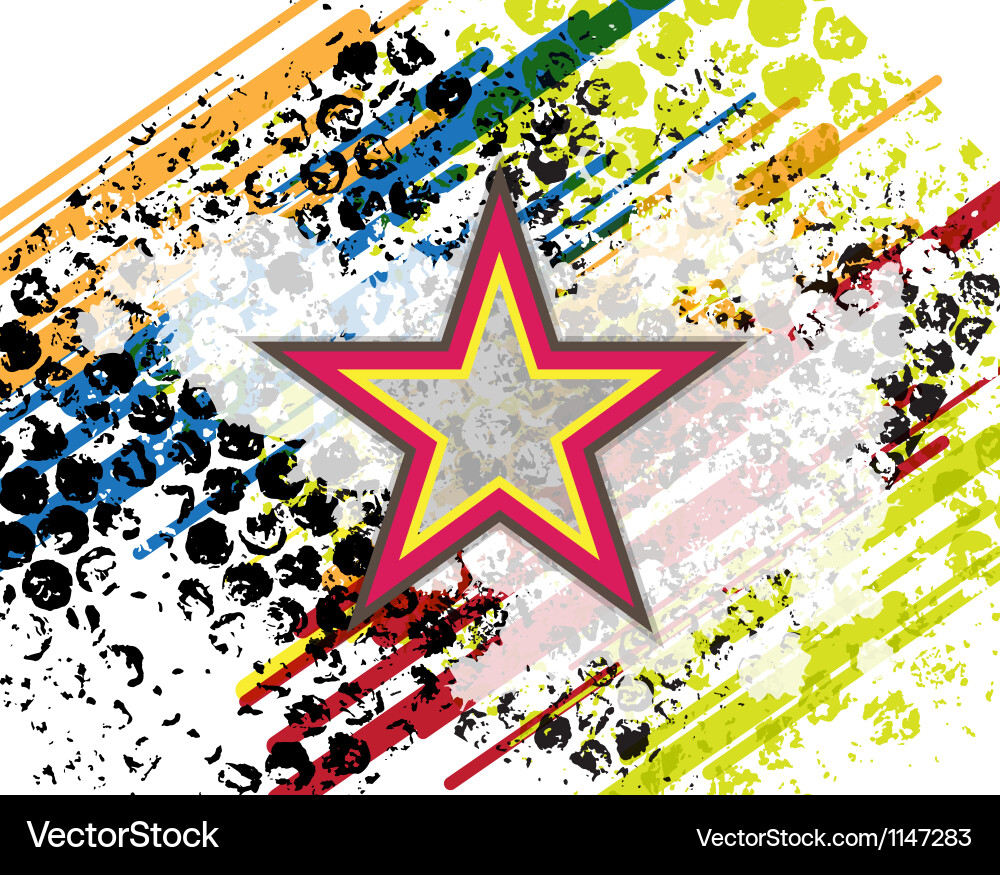 Retro star on grunge background Royalty Free Vector Image