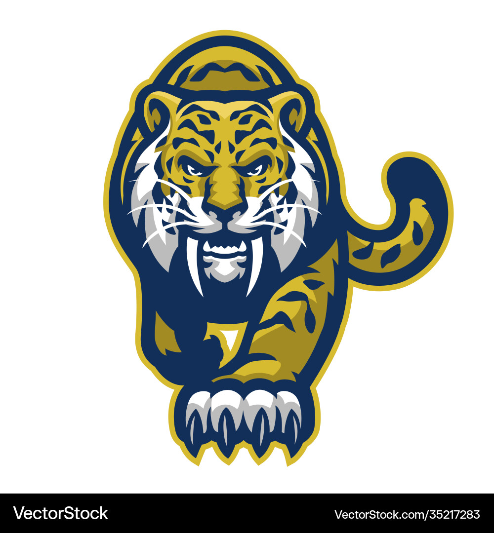 Sabretooth mascot sport logo style Royalty Free Vector Image