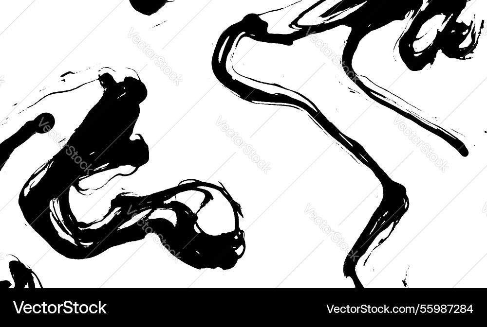Abstract black ink patterns on a white background Vector Image