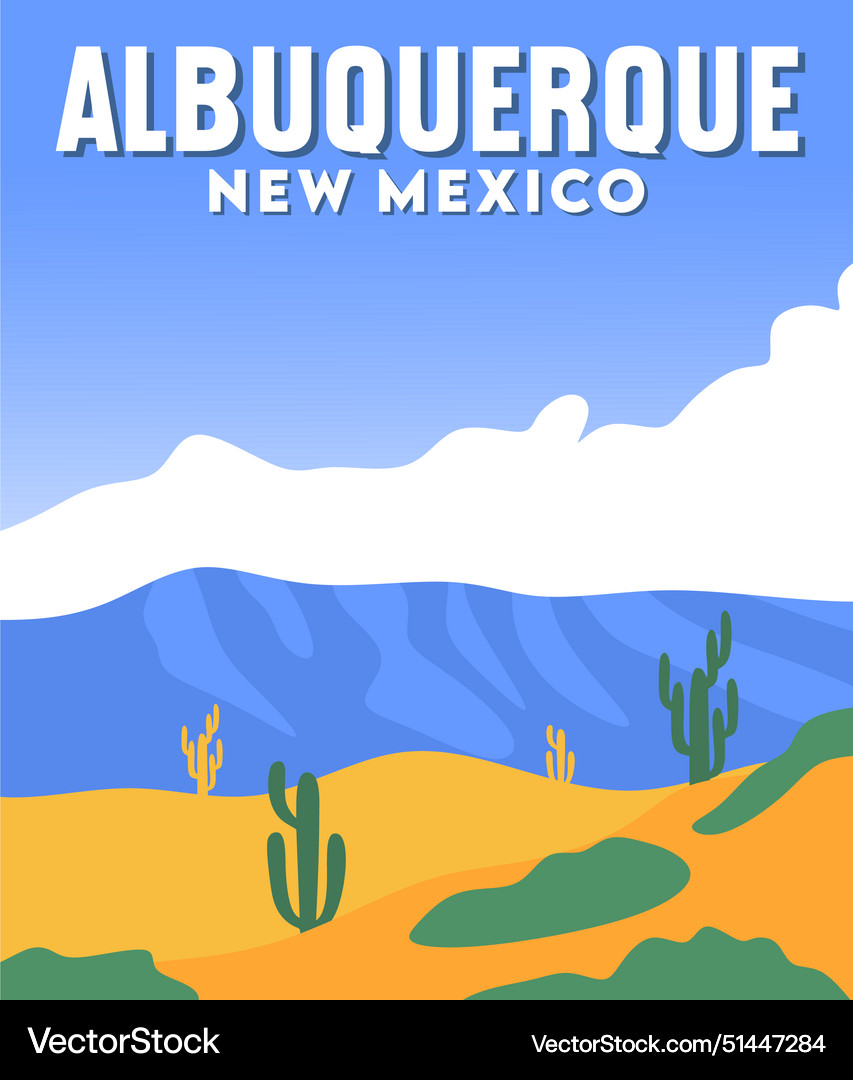Albuquerque new mexico with beautiful views Vector Image