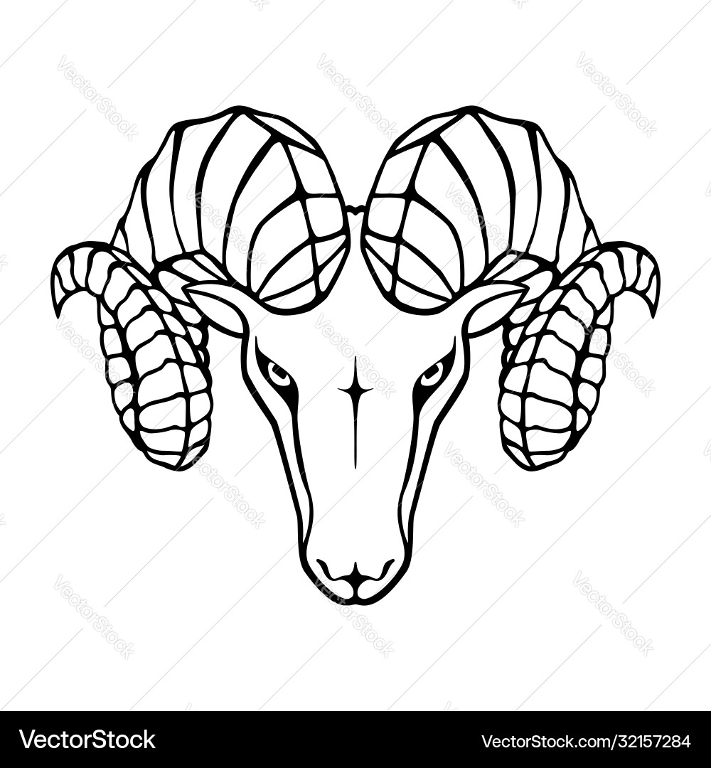 Aries head Royalty Free Vector Image - VectorStock