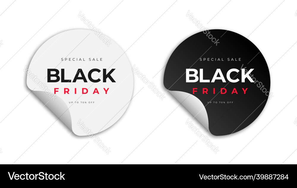Black friday stickers and tags white Royalty Free Vector