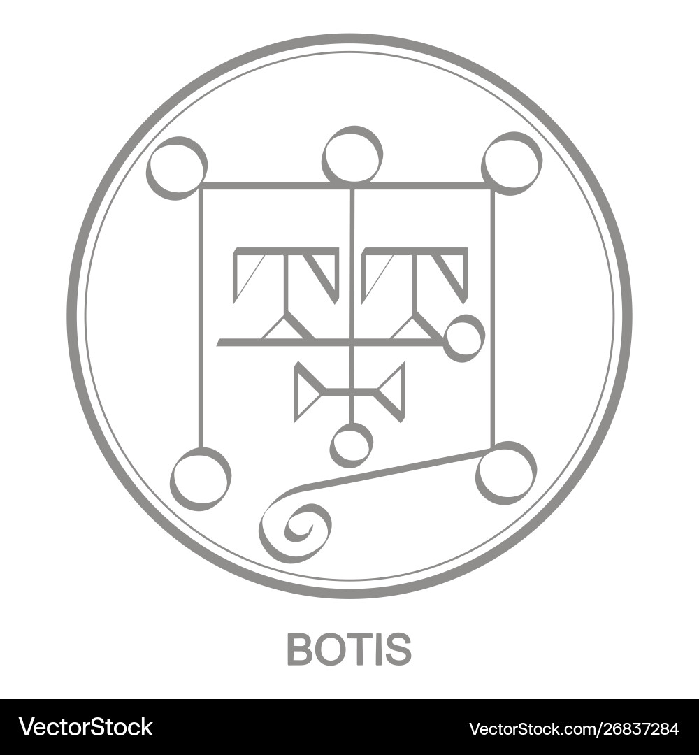 Icon with symbol demon botis Royalty Free Vector Image