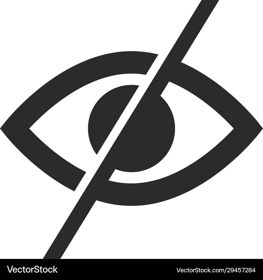 Invisibility black icon medical eye non vision Vector Image