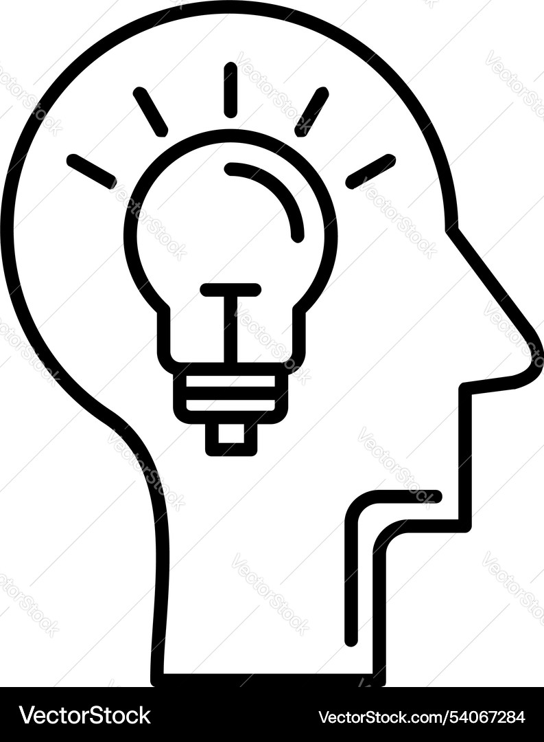 Mind line icon design Royalty Free Vector Image