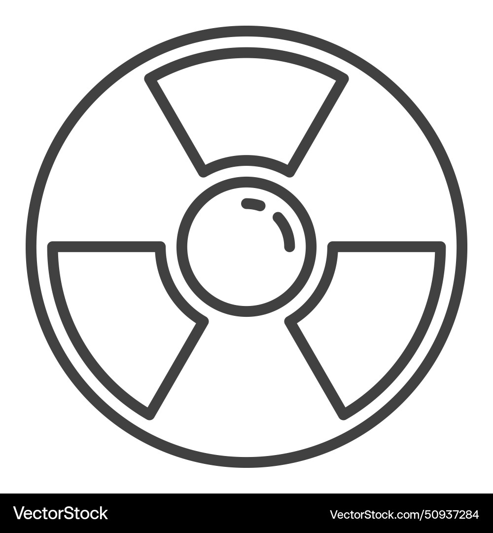 Nuclear radiation danger zone thin line icon Vector Image