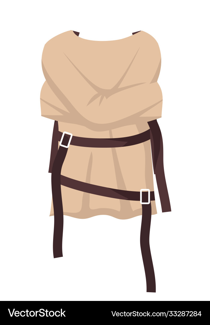 Straitjacket with belt isolated on white backdrop Vector Image