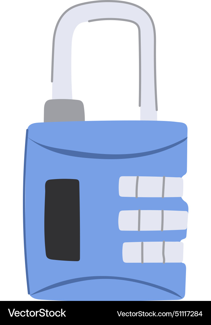 Suitcase travel lock cartoon Royalty Free Vector Image