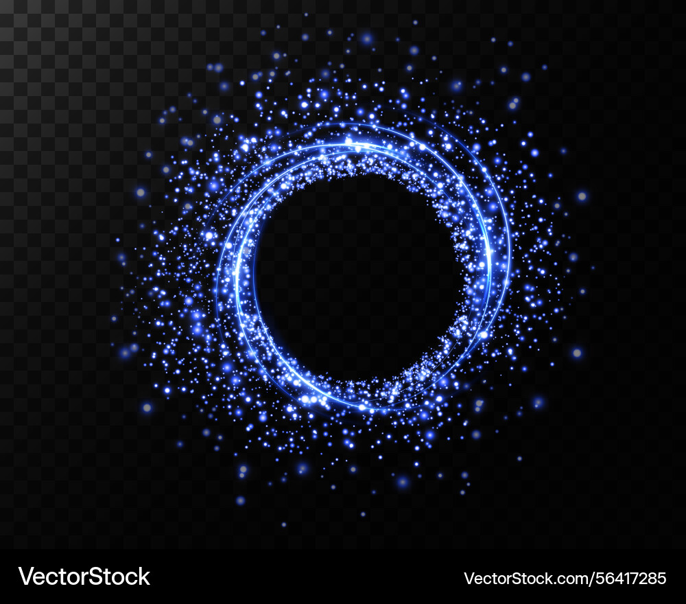 A beautiful blue sparkling circle featuring Vector Image