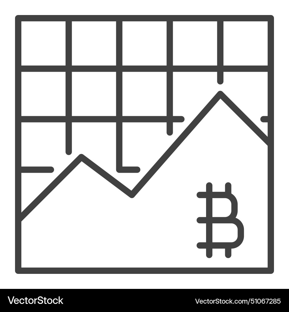 Cryptocurrency trading bitcoin graph linear icon Vector Image