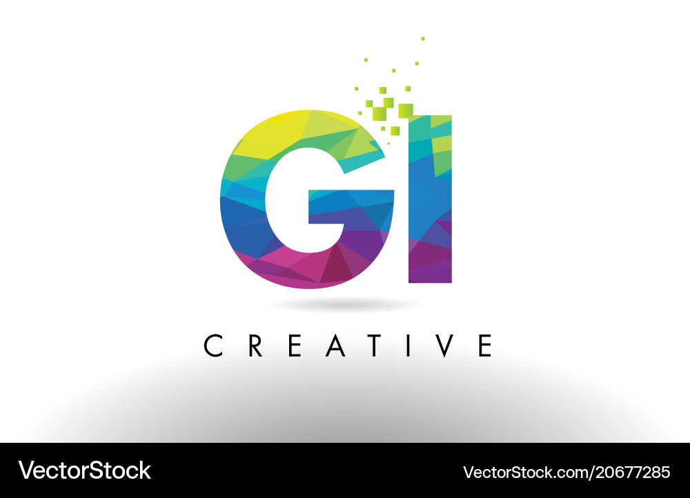Gi g i colorful letter origami triangles design Vector Image