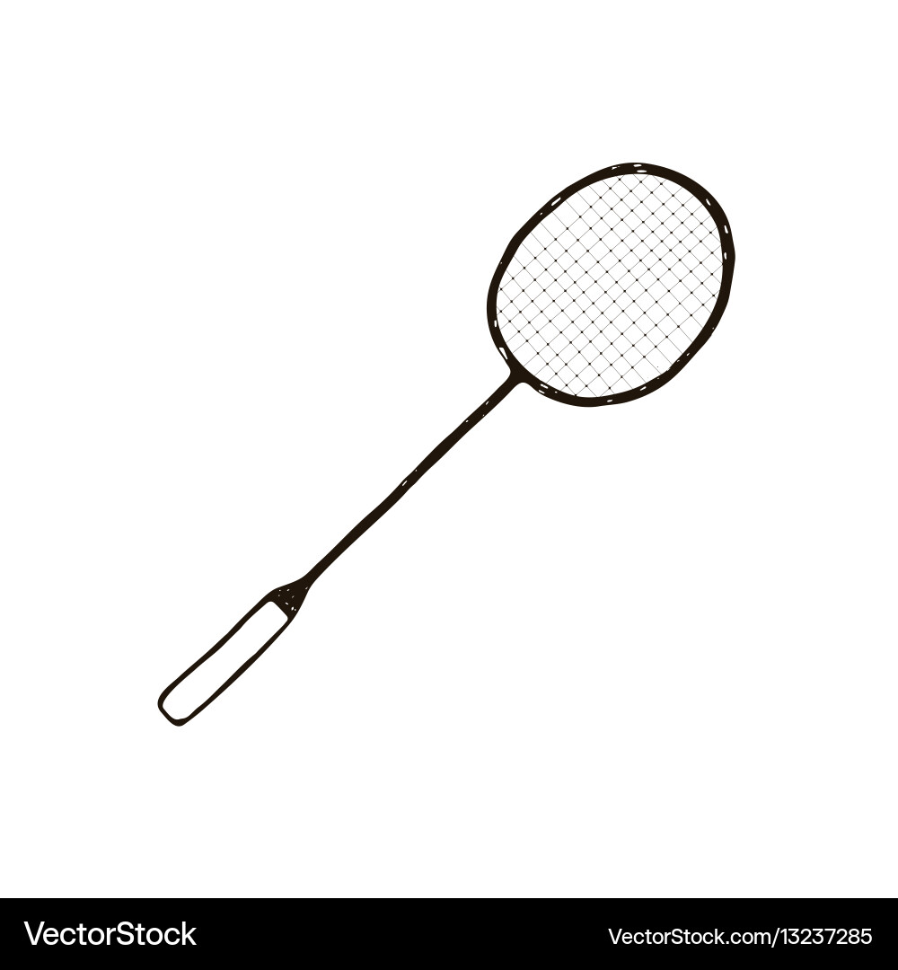 Hand drawn racket Royalty Free Vector Image - VectorStock