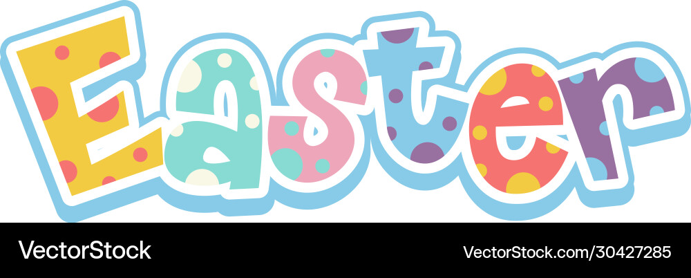 Happy easter font design with colorful letters Vector Image
