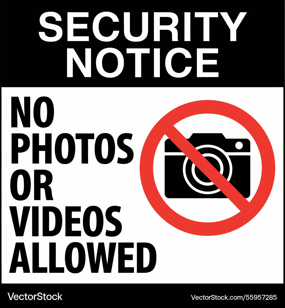 Photography prohibited official sign Royalty Free Vector