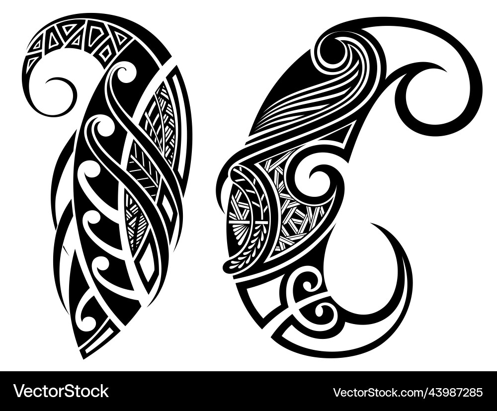 Polynesian maori ornament tattoo Royalty Free Vector Image