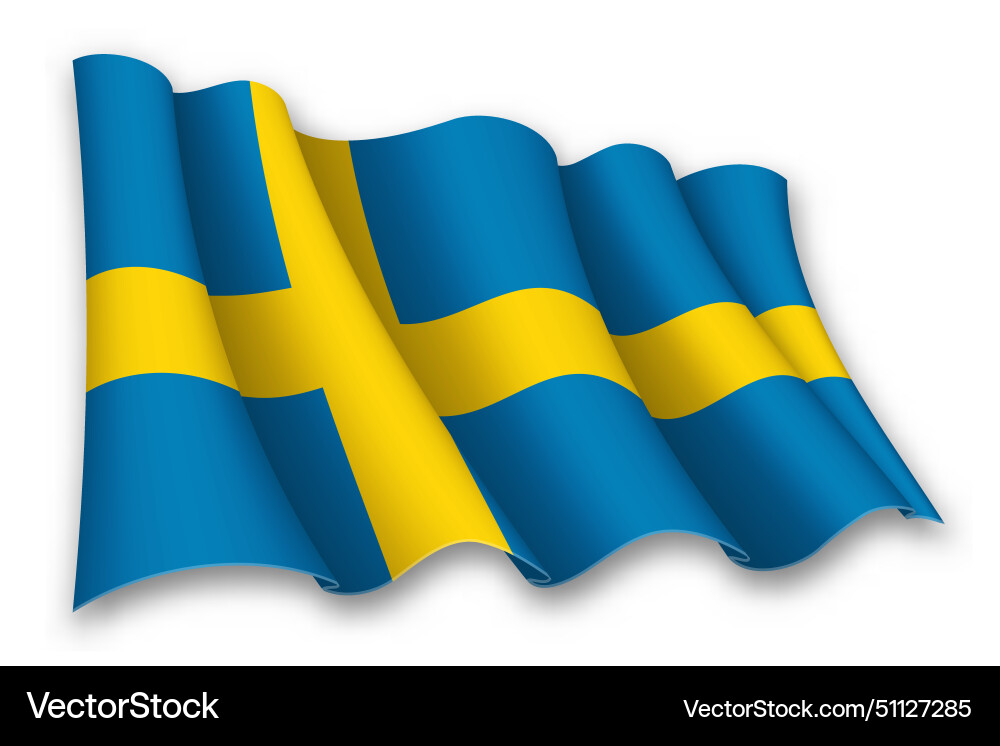 Realistic waving flag of sweden Royalty Free Vector Image