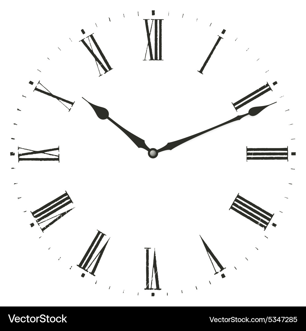 Roman numeral clock Royalty Free Vector Image - VectorStock