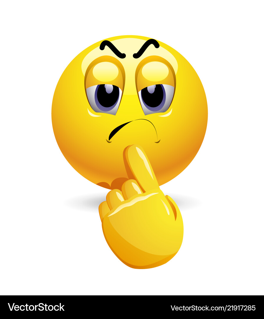 Smiley thinking Royalty Free Vector Image - VectorStock