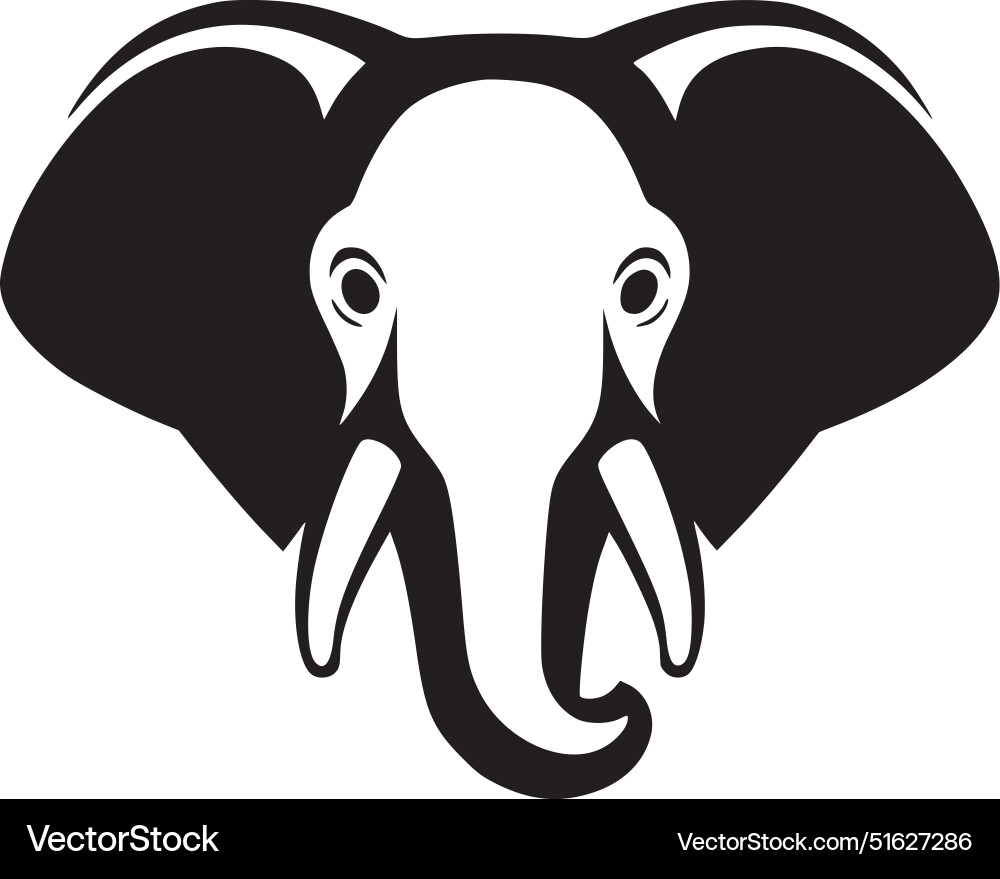 Elephant - black and white isolated icon Vector Image