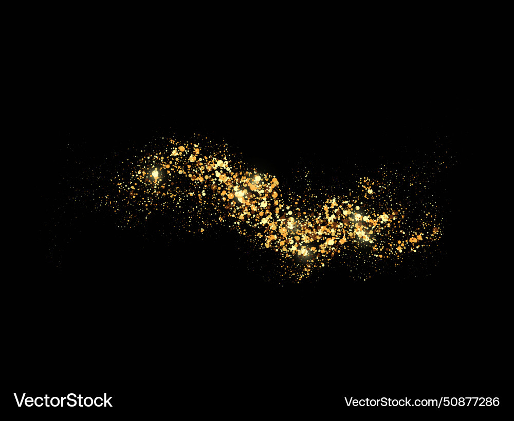 Gold colored particlesabstract shape element Vector Image