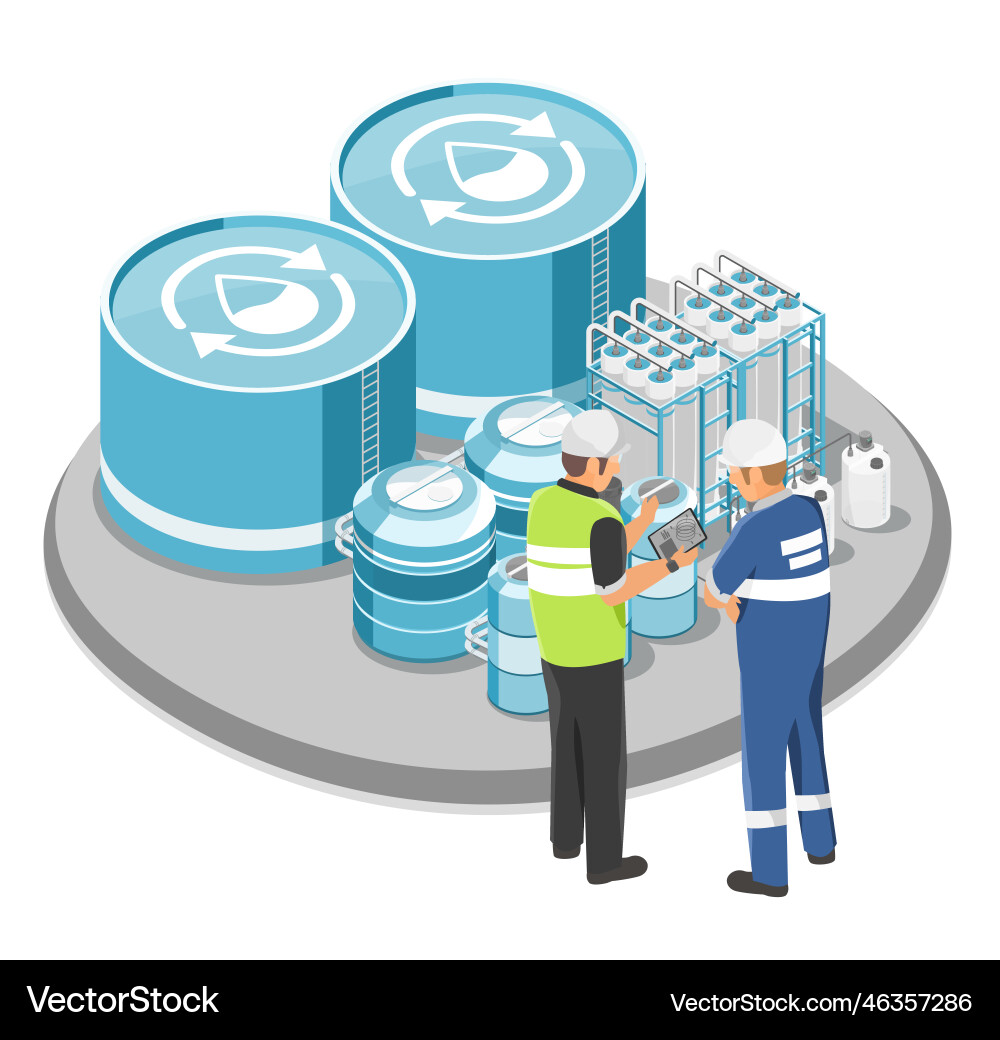 Industrial Wastewater Treatment Royalty Free Vector Image