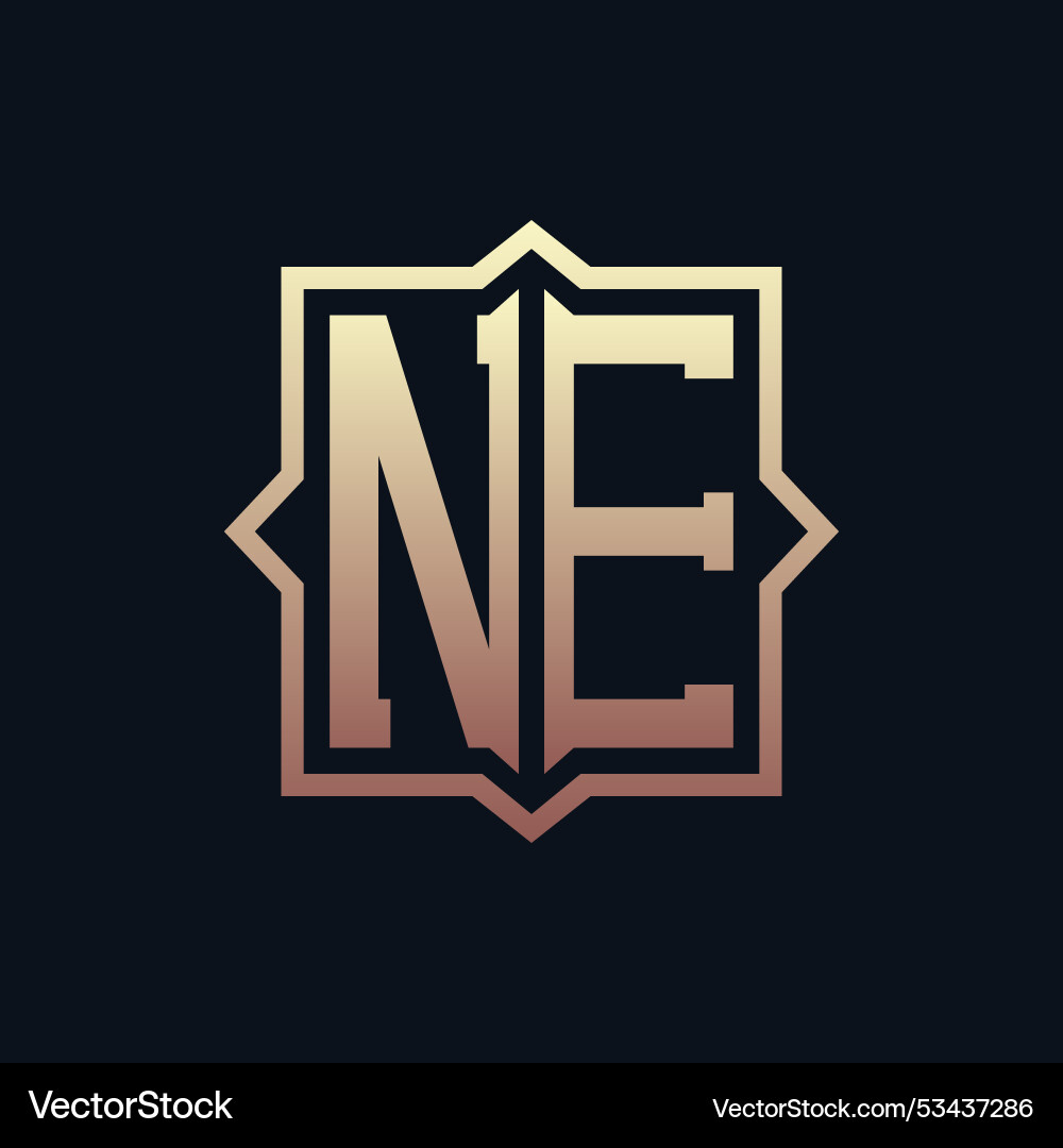 Luxury initial ne monogram logo design elegant Vector Image