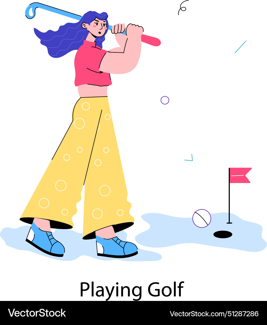Playing golf Royalty Free Vector Image - VectorStock