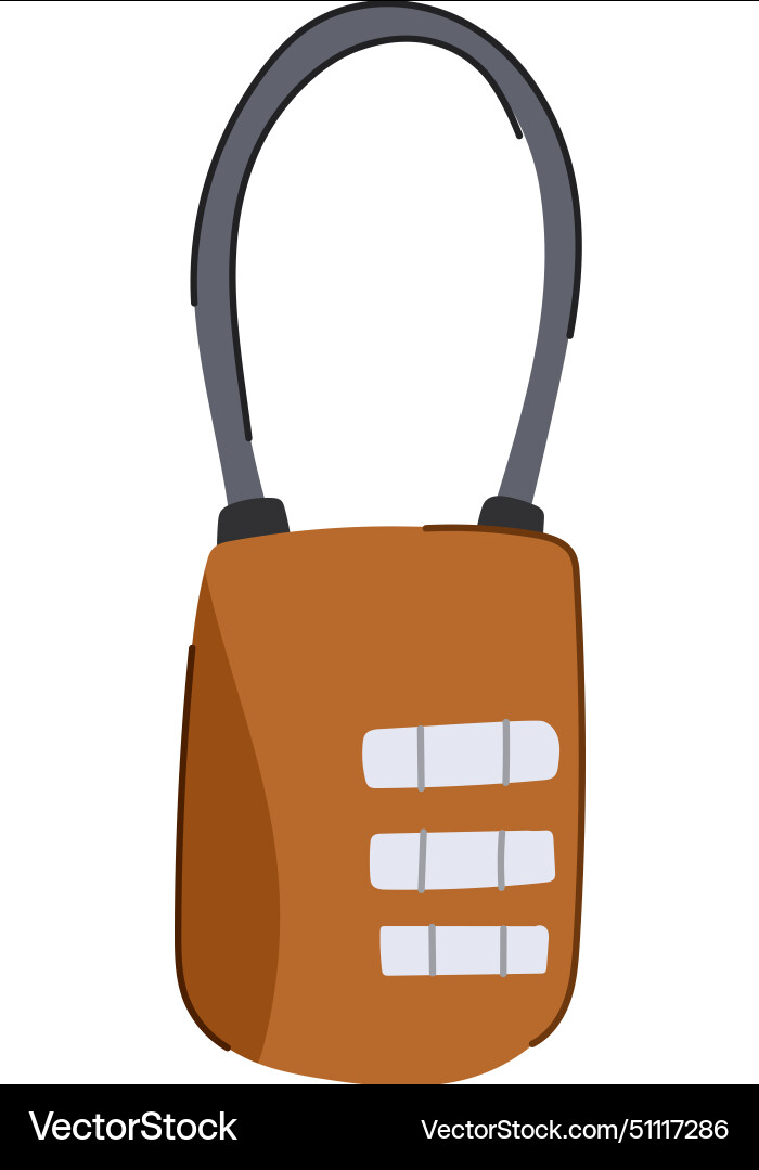 Security travel lock cartoon Royalty Free Vector Image