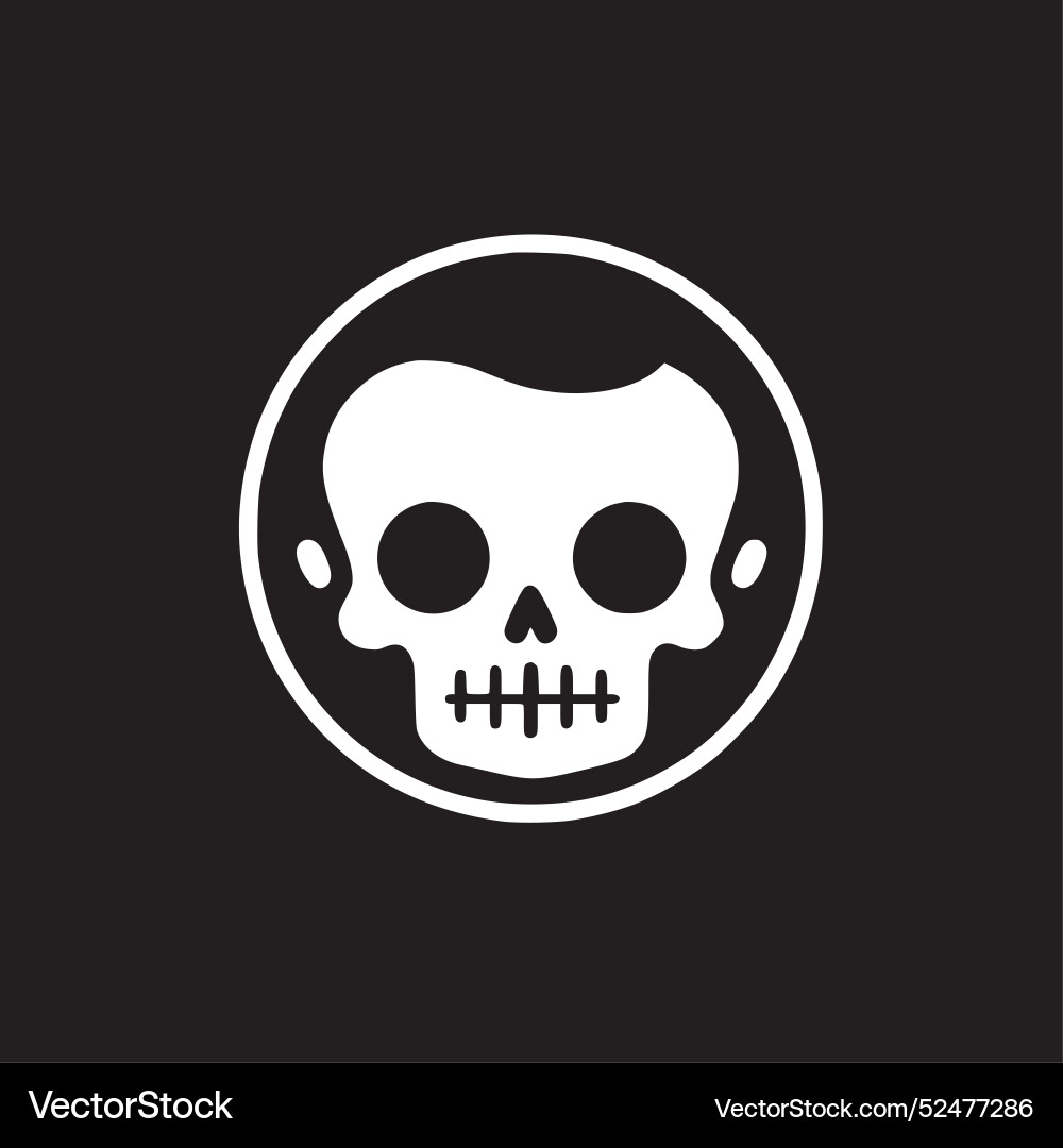 Skull - minimalist and simple silhouette Vector Image