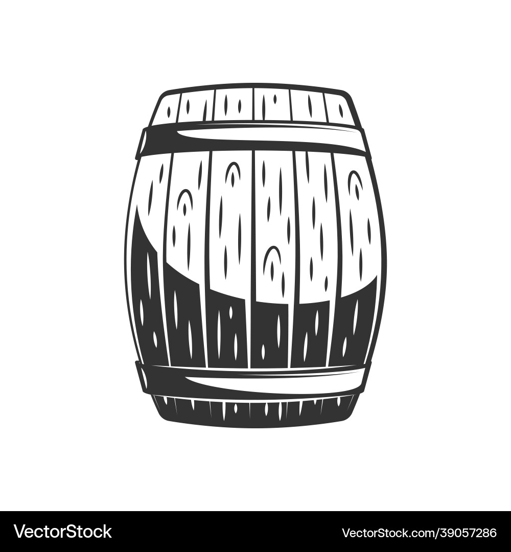 Vintage wooden barrel Royalty Free Vector Image