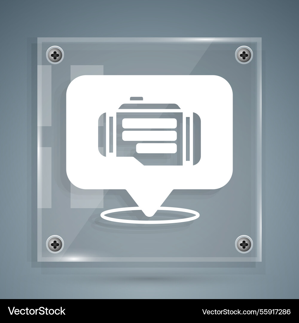 White check engine icon isolated on grey Vector Image