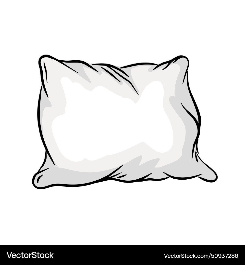 White pillow simple sketch Royalty Free Vector Image