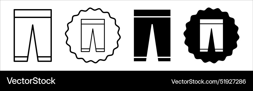 Yoga pants icon symbol set collection Royalty Free Vector