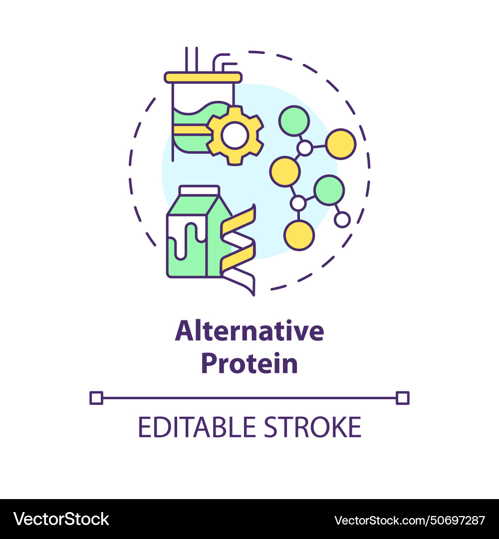Alternative protein multi color concept icon Vector Image