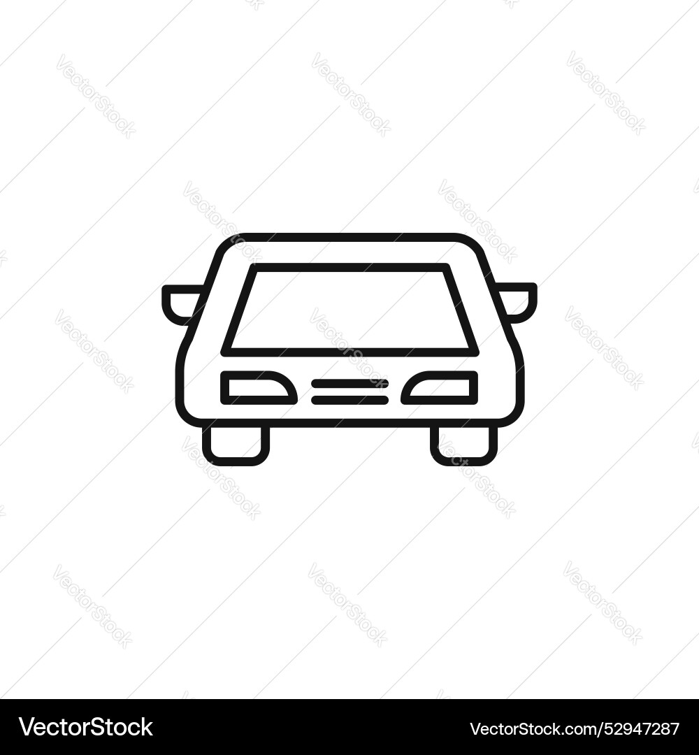 Car front view icon symbol on white background Vector Image