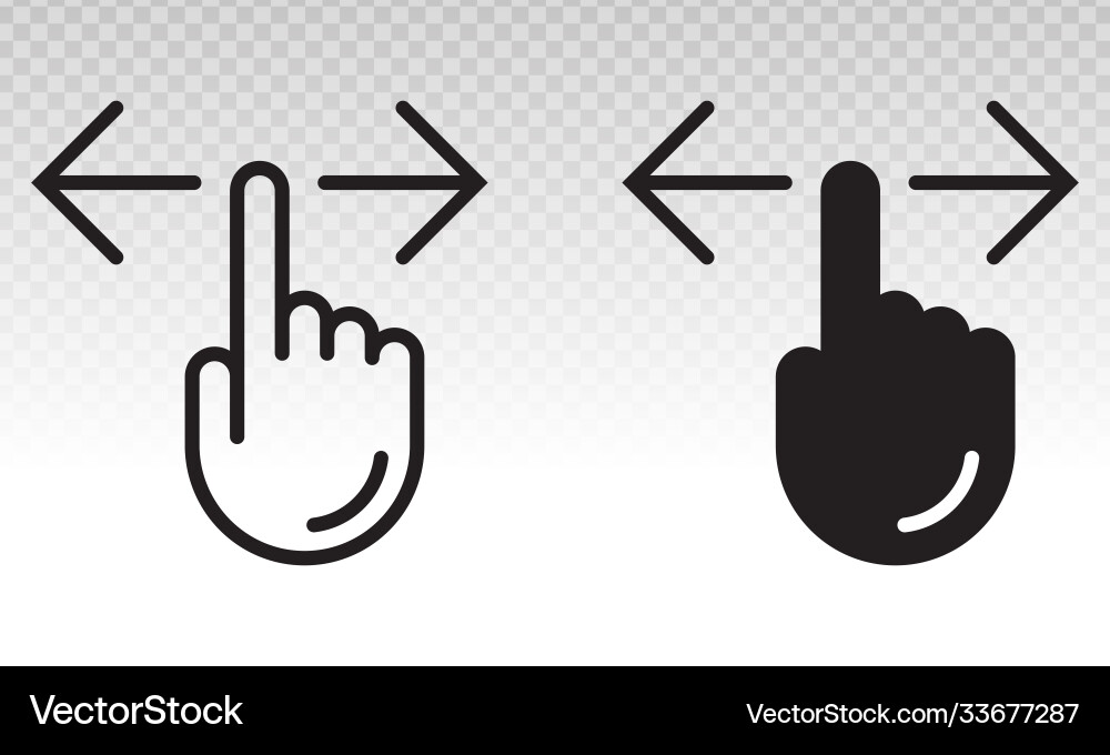 Hand finger swiping or swipe left and right Vector Image