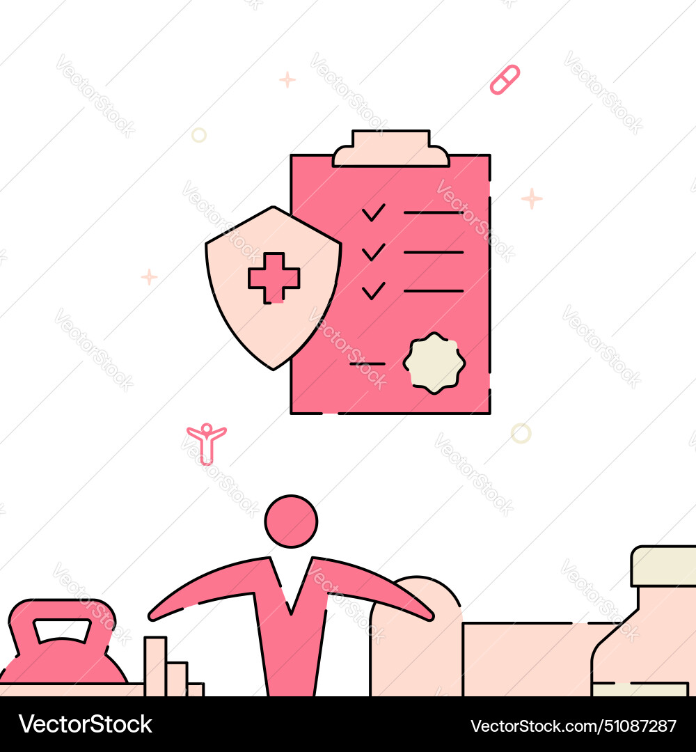 Health protection sheet filled line icon simple Vector Image