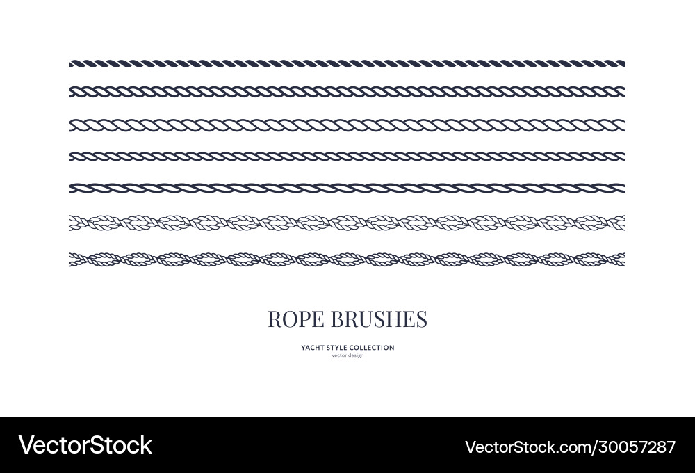 Set nautical rope brushes Royalty Free Vector Image