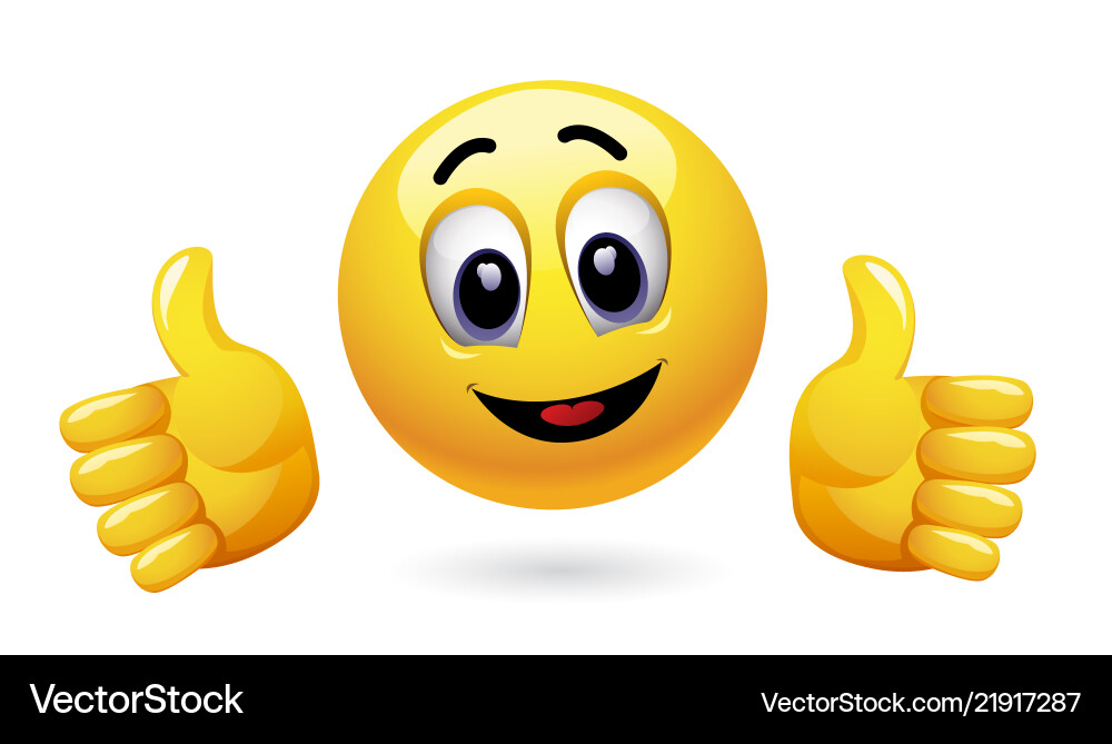 Smiley showing thumbs up Royalty Free Vector Image