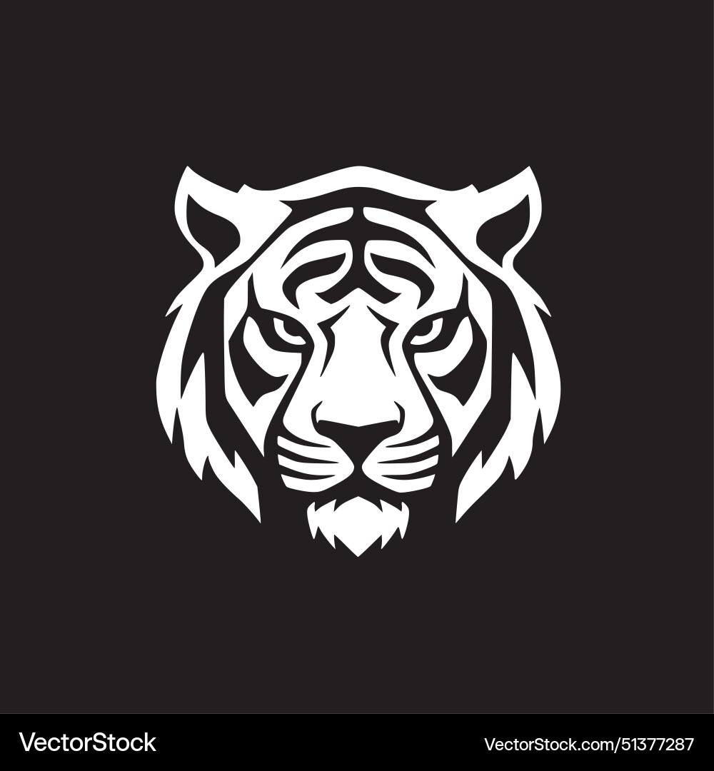 Tiger - black and white isolated icon Royalty Free Vector