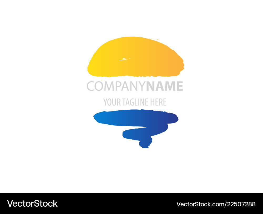 Abstract logo with sun and sea wave Royalty Free Vector