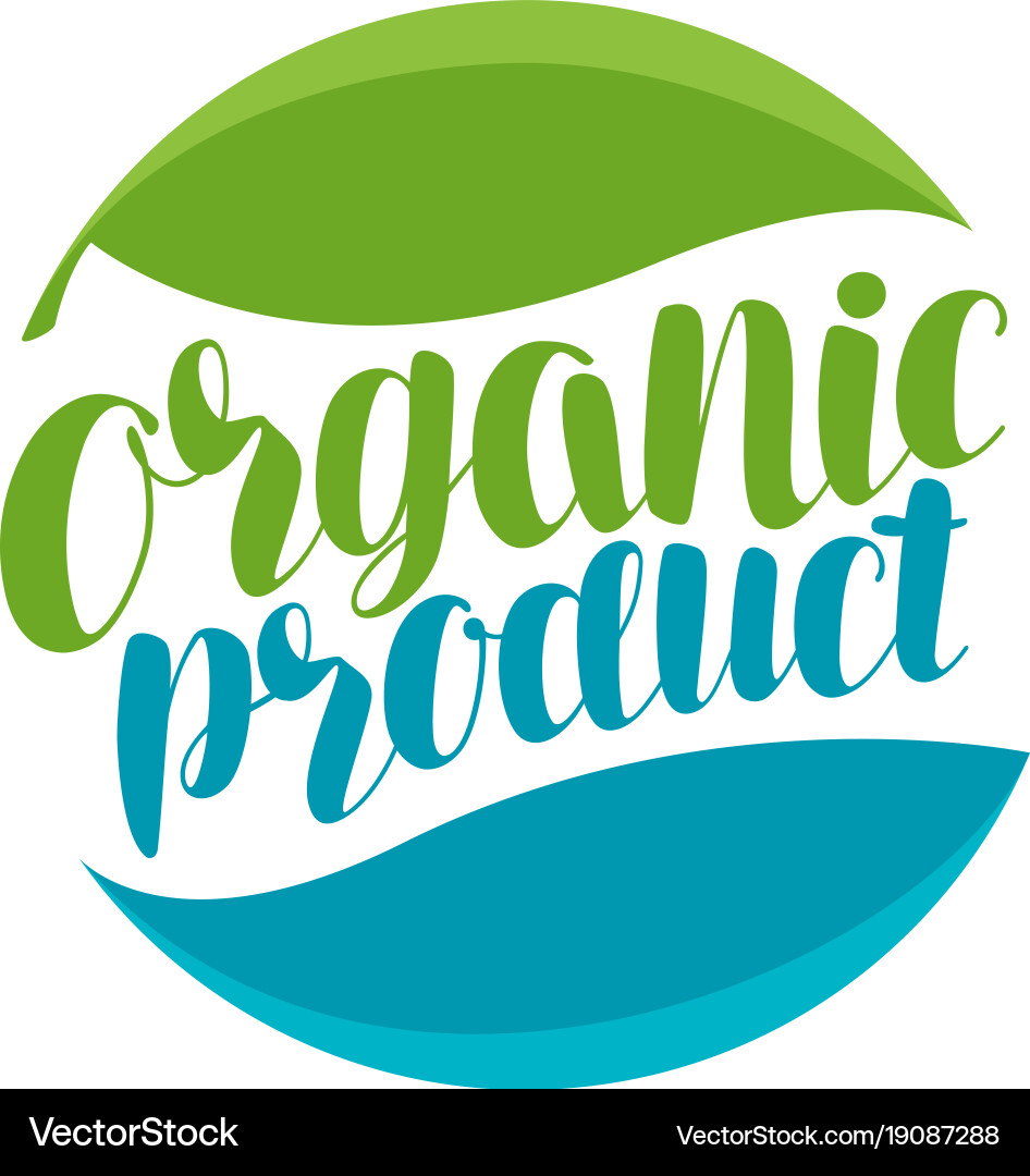 Bio-Produkt-Logo oder Label natürliche Ikone Vektorbild