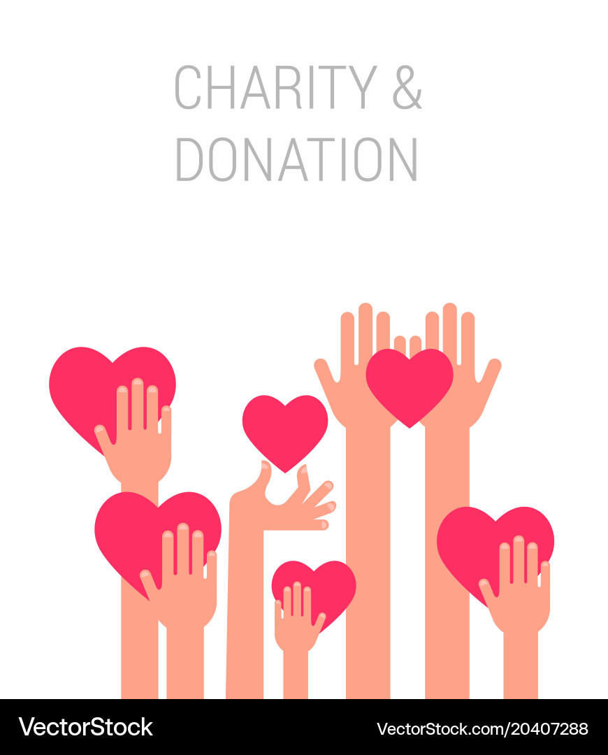 Charity giving and donation poster template Vector Image