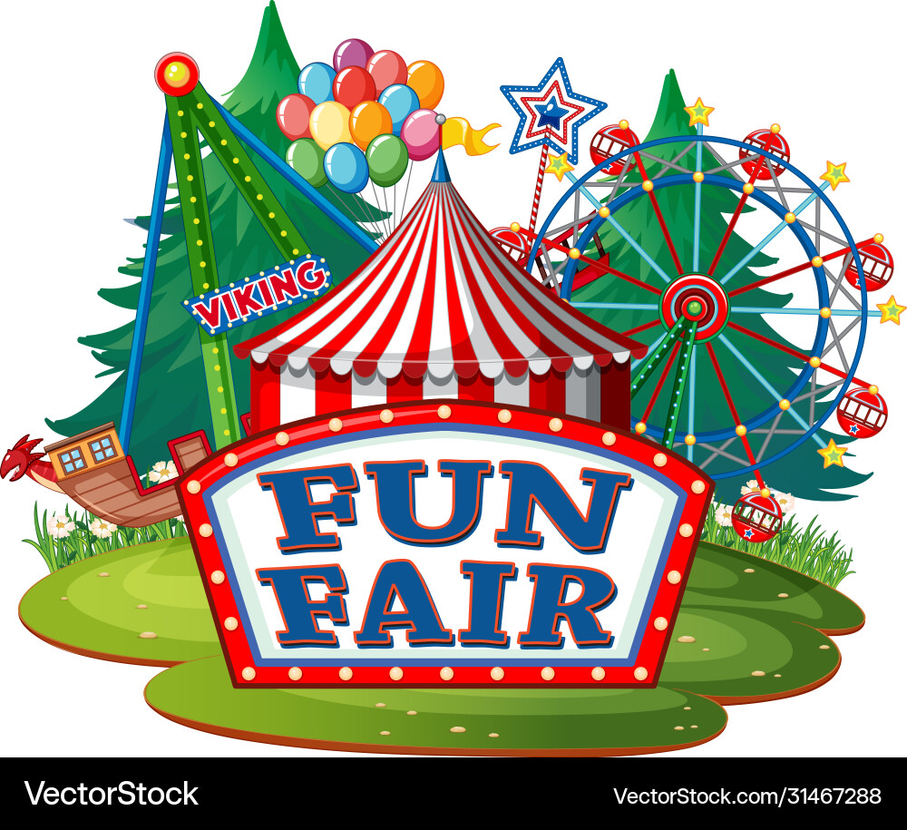 Colorful Fun Fair Scene Royalty Free Vector Image