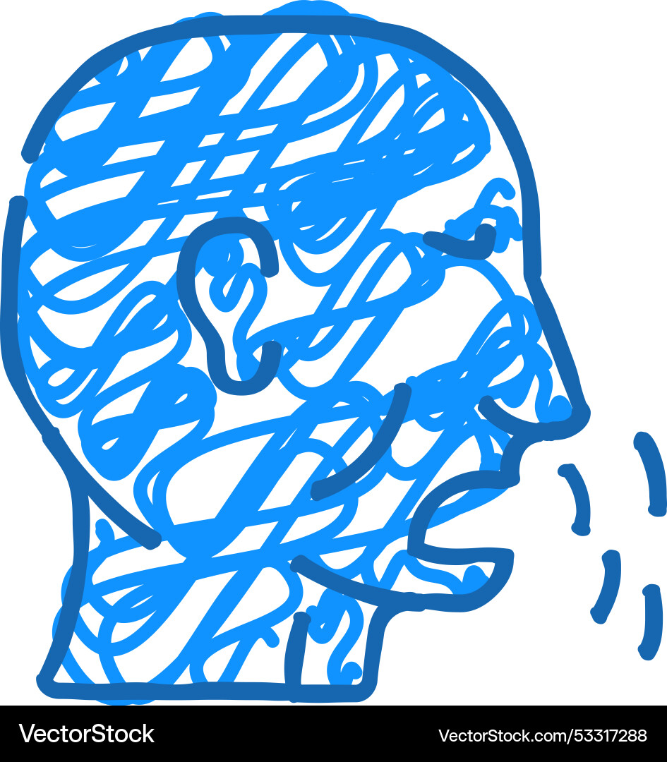 Cough disease icon doodle Royalty Free Vector Image