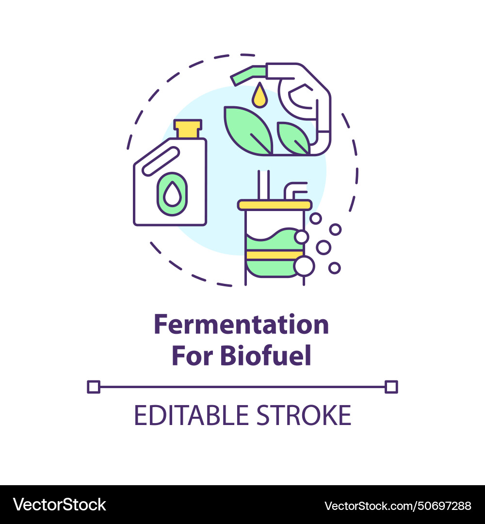 Fermentation for biofuel multi color concept icon Vector Image