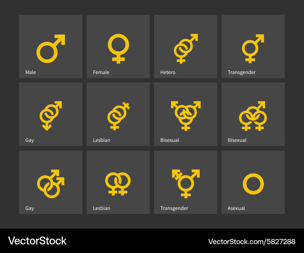 Gender & Sexual Orientation Icons Royalty Free Vector