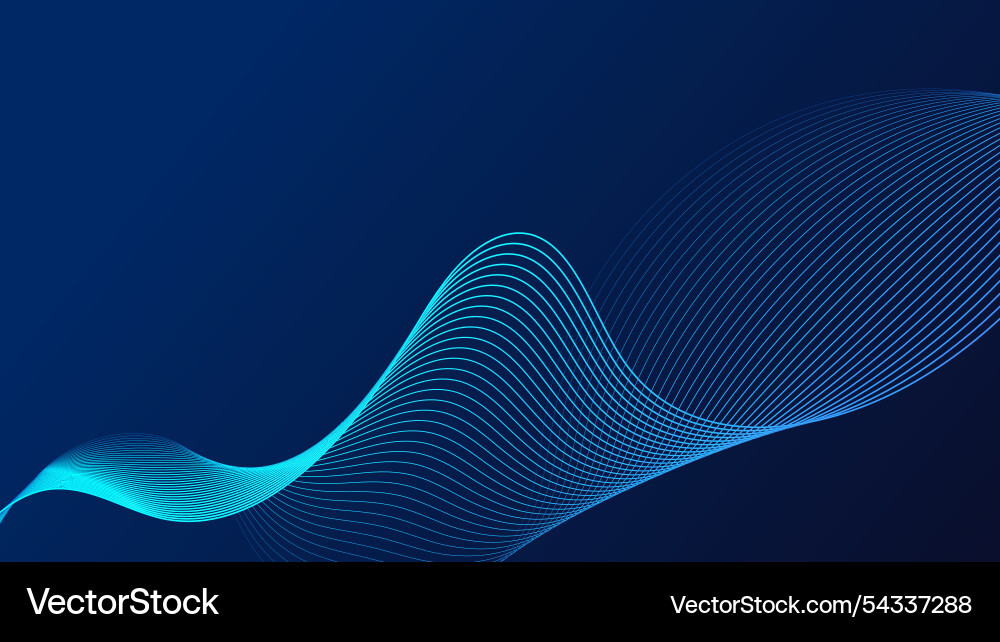 Geometric curved lines in gradient blue tones Vector Image
