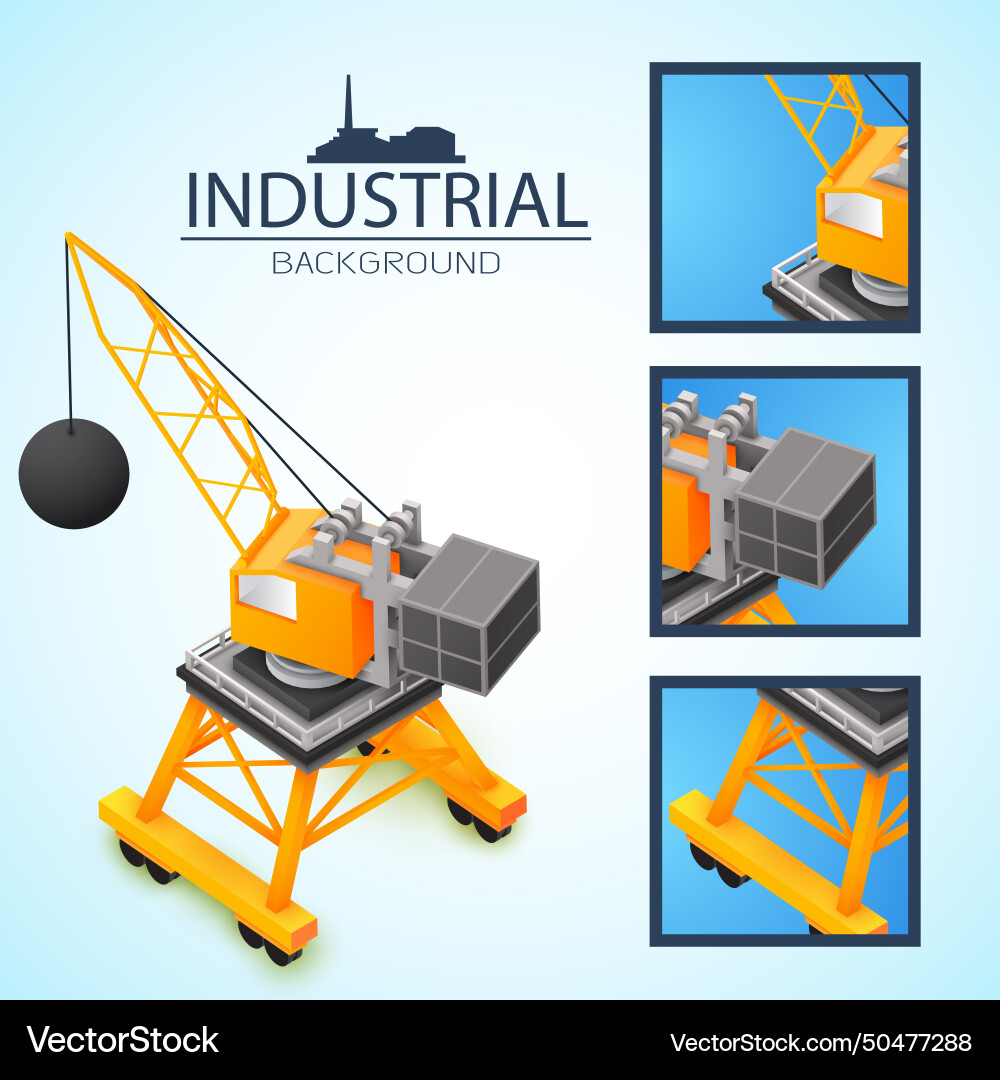 Industrial colored composition Royalty Free Vector Image